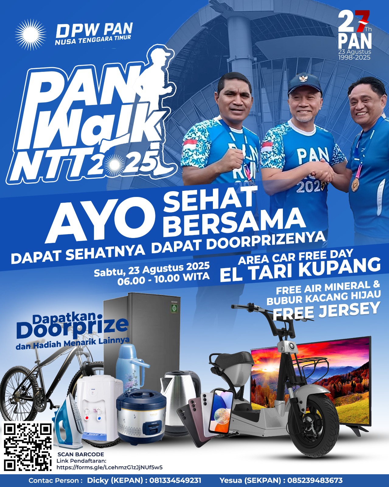 Menjelang HUT ke-27, DPW PAN NTT Gelar PAN WALK & Siapkan Aneka Doorprize - NTT PEDIA